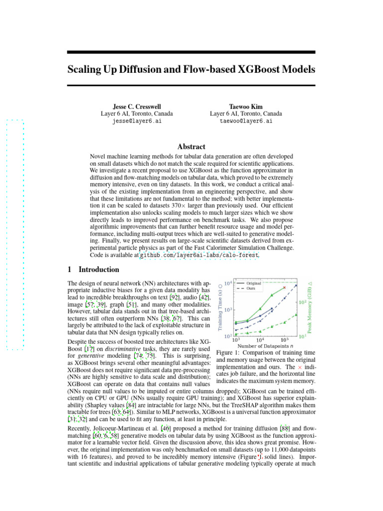 Scaling Up Diffusion and Flow-Based Xgboost Models: Jesse C. Cresswell Taewoo Kim | PDF ...