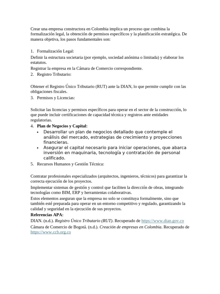 Plan de Negocios y Capital:: Registro Único Tributario (RUT) Creación ...