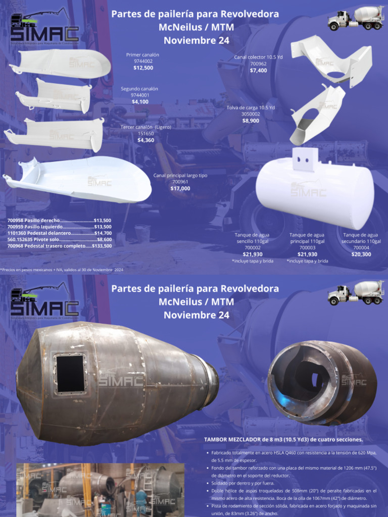 Partes para Revolvedora MTM | PDF
