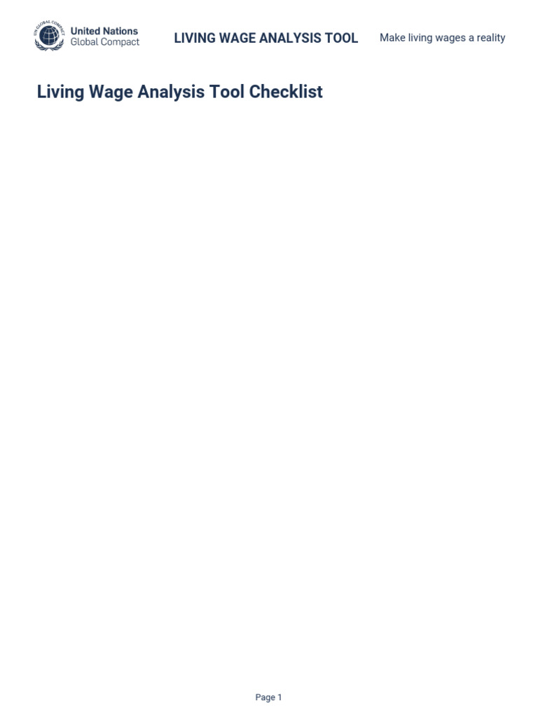 Living Wage Analysis Tool Guide | PDF | Cost Of Living | Employment