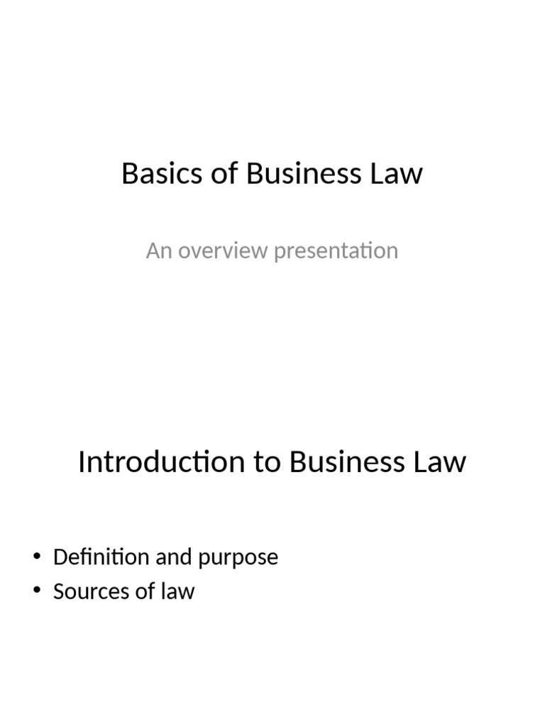 Basics of Business Law | PDF