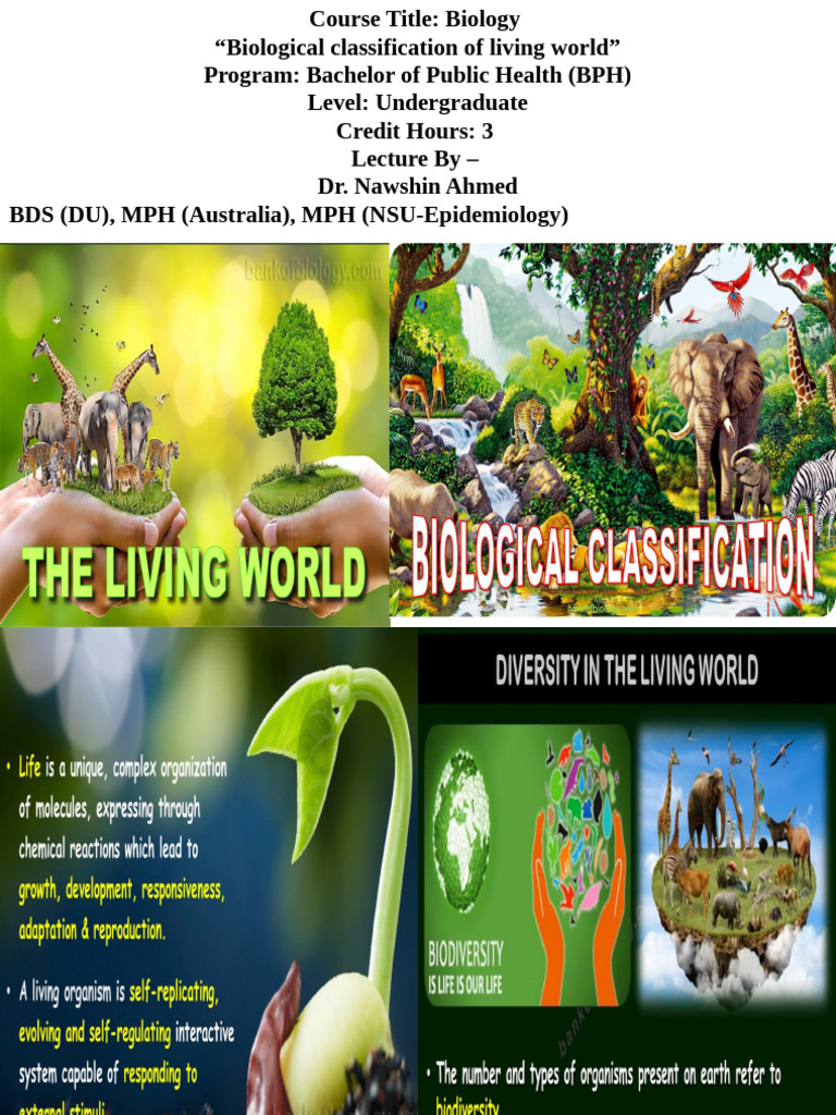 Lecture 2 - Biological Classification of Living World | PDF