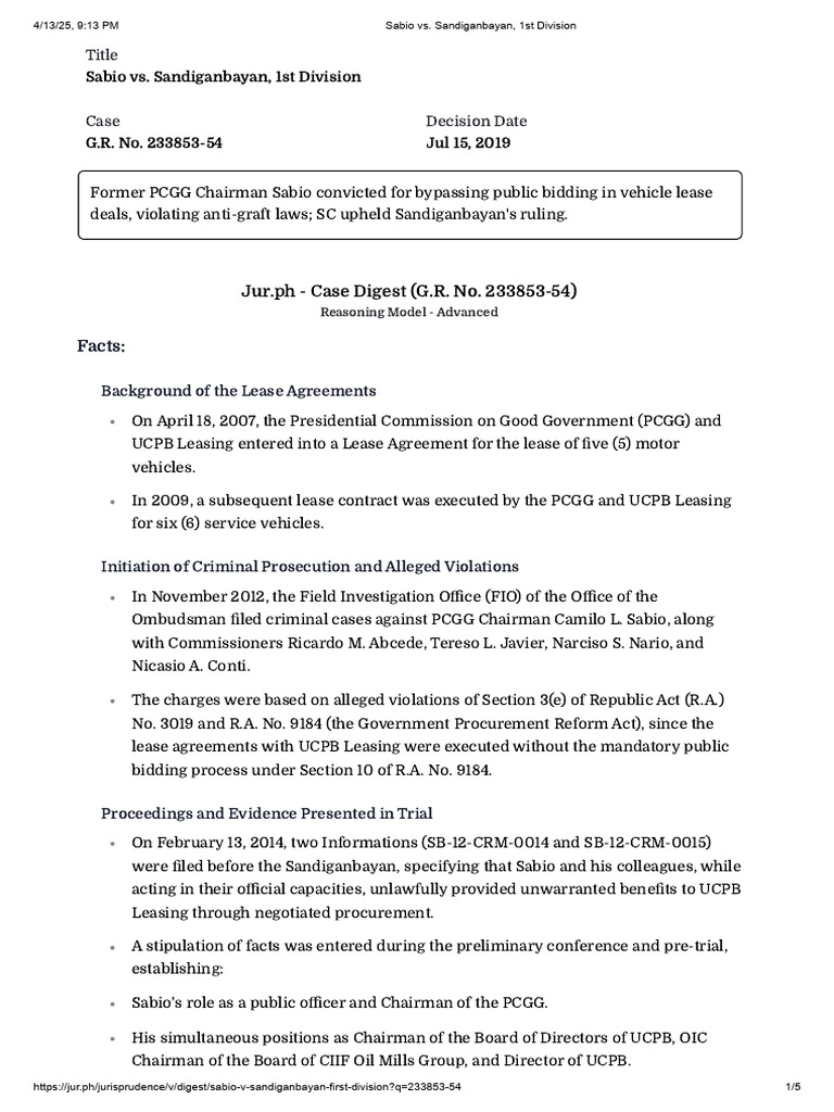 Sabio's Conviction for Procurement Violations | PDF | Sovereign ...