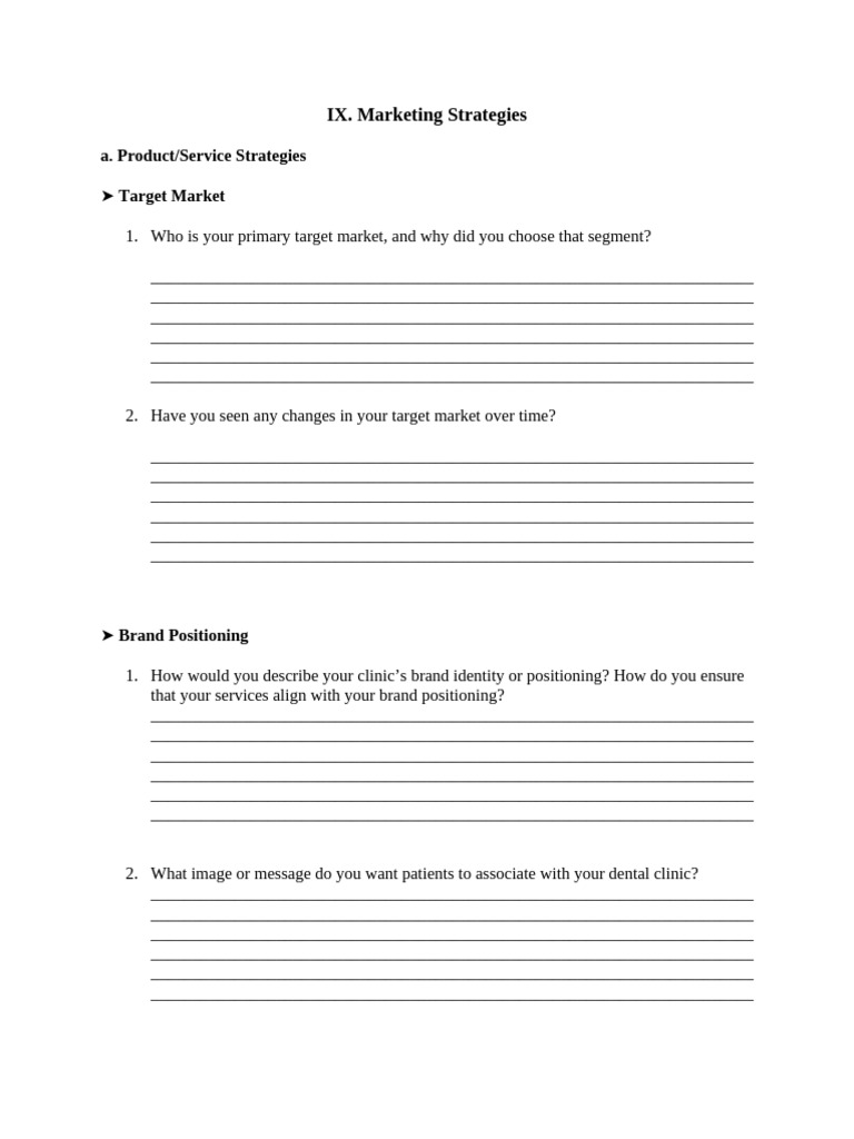 Dental Clinic Survey Questionnaire | PDF | Marketing | Return On Investment