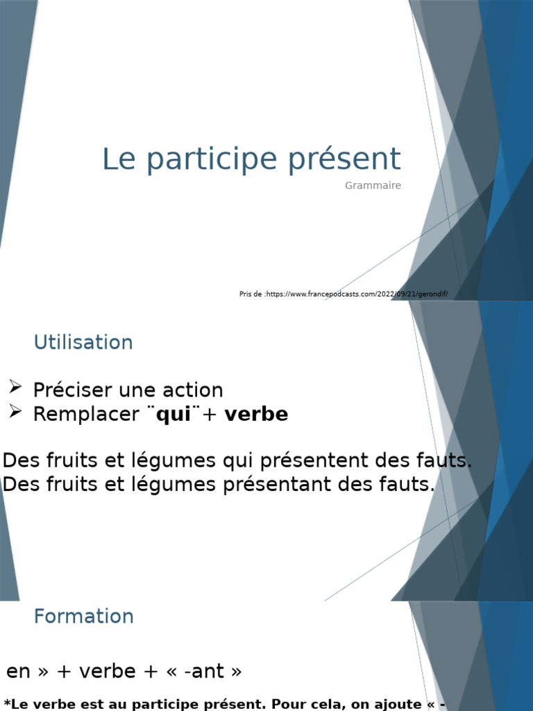 Le gérondif en français : utilisation et formation | PDF | Verbe | Syntaxe