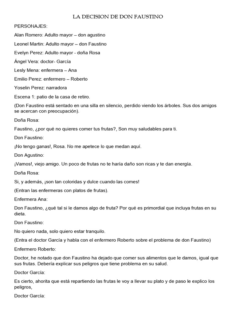 LA DECISION DE DON FAUSTINO | PDF