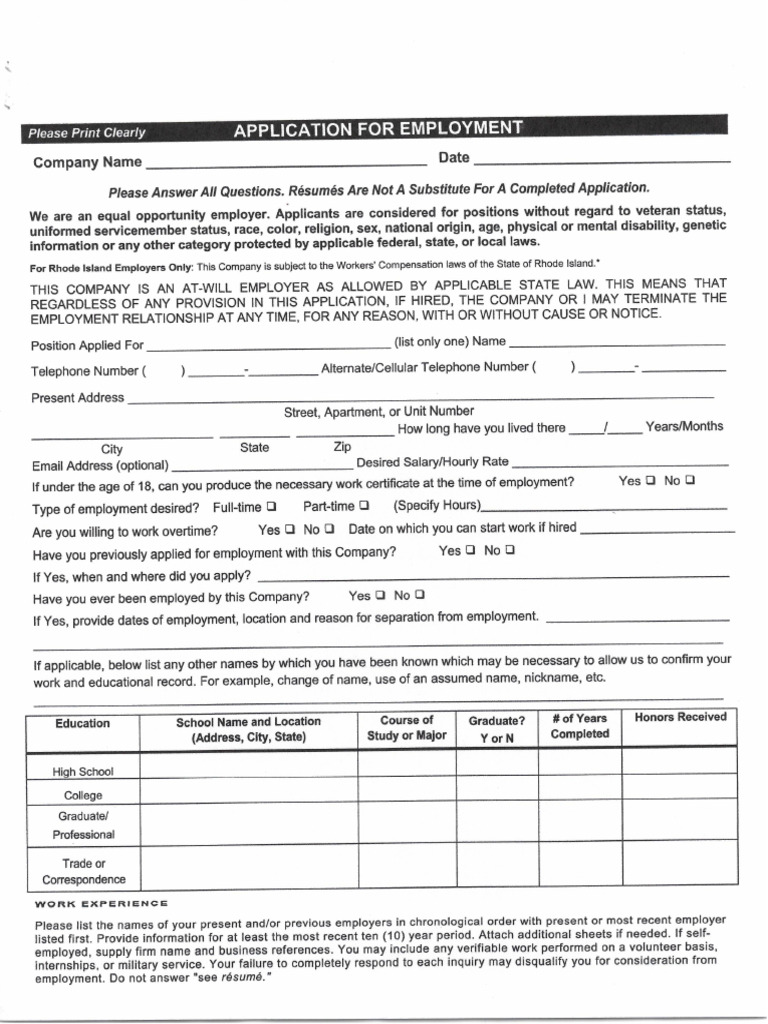 Application For Employment | PDF