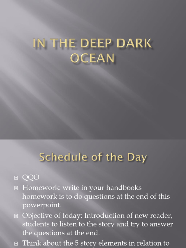 In The Deep Dark Ocean - Homework | PDF