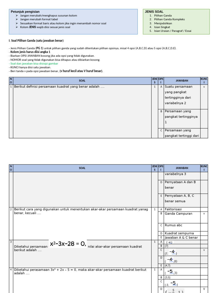Template Kelas X - PSTS 2 2024 - 2025 | PDF