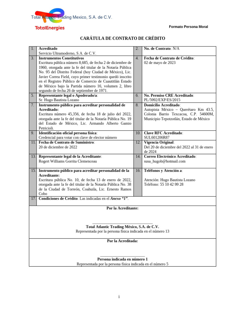 Contrato de Crédito Total Atlantic Trading | PDF | Carta de crédito ...
