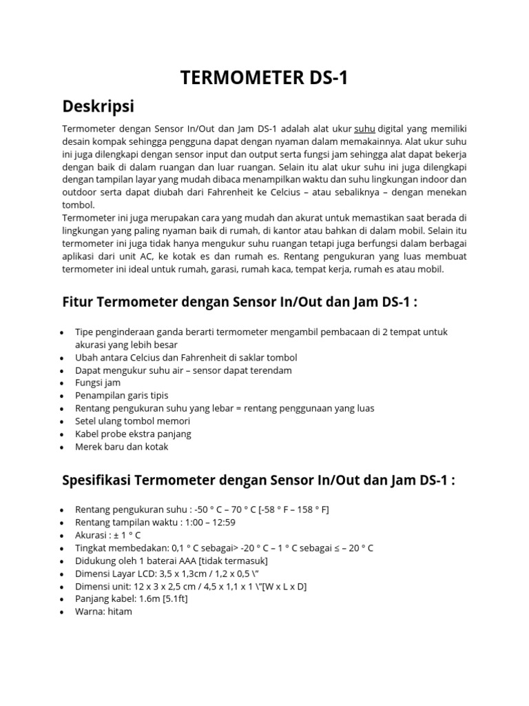 Termometer DS | PDF