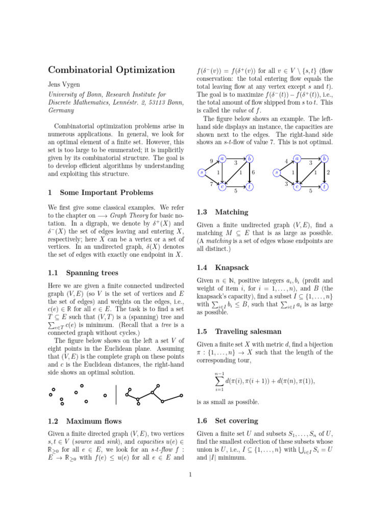 Combinatorial Optimization | PDF | Linear Programming | Mathematical Optimization