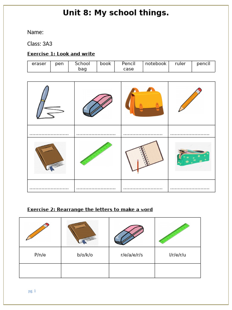 BTBT Unit 8 g3 | PDF | Conservation And Restoration Materials | Writing Implements