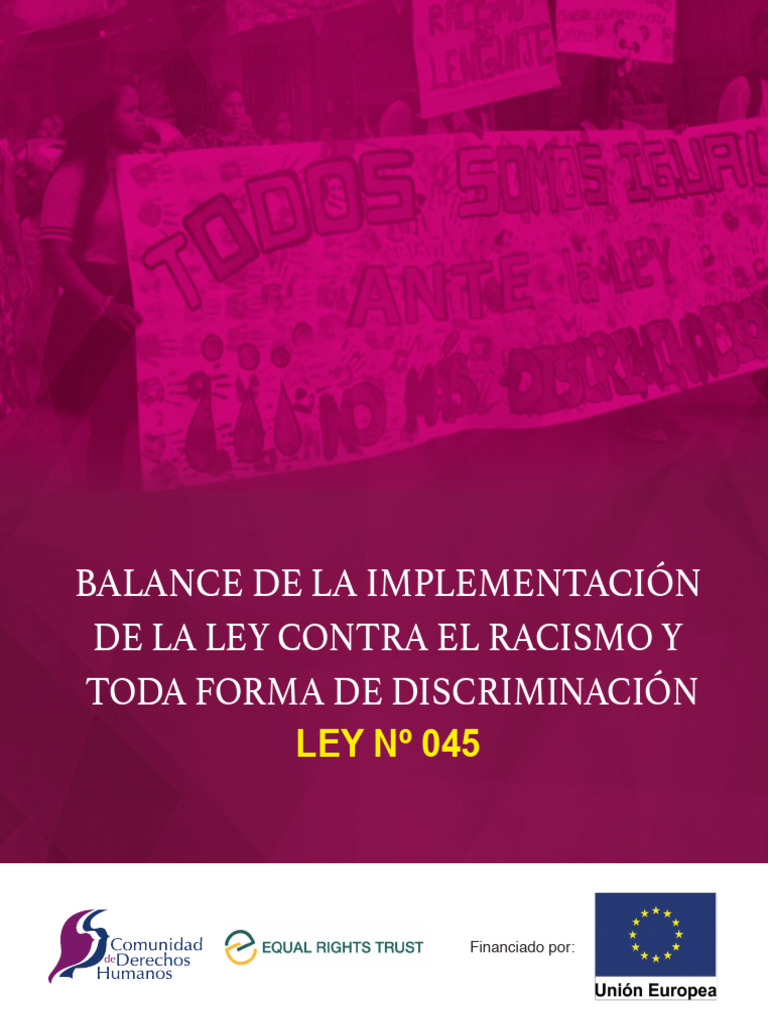 Balance de La Implementación de La Ley Contra El Racismo Y Toda Forma de Discriminación | PDF ...
