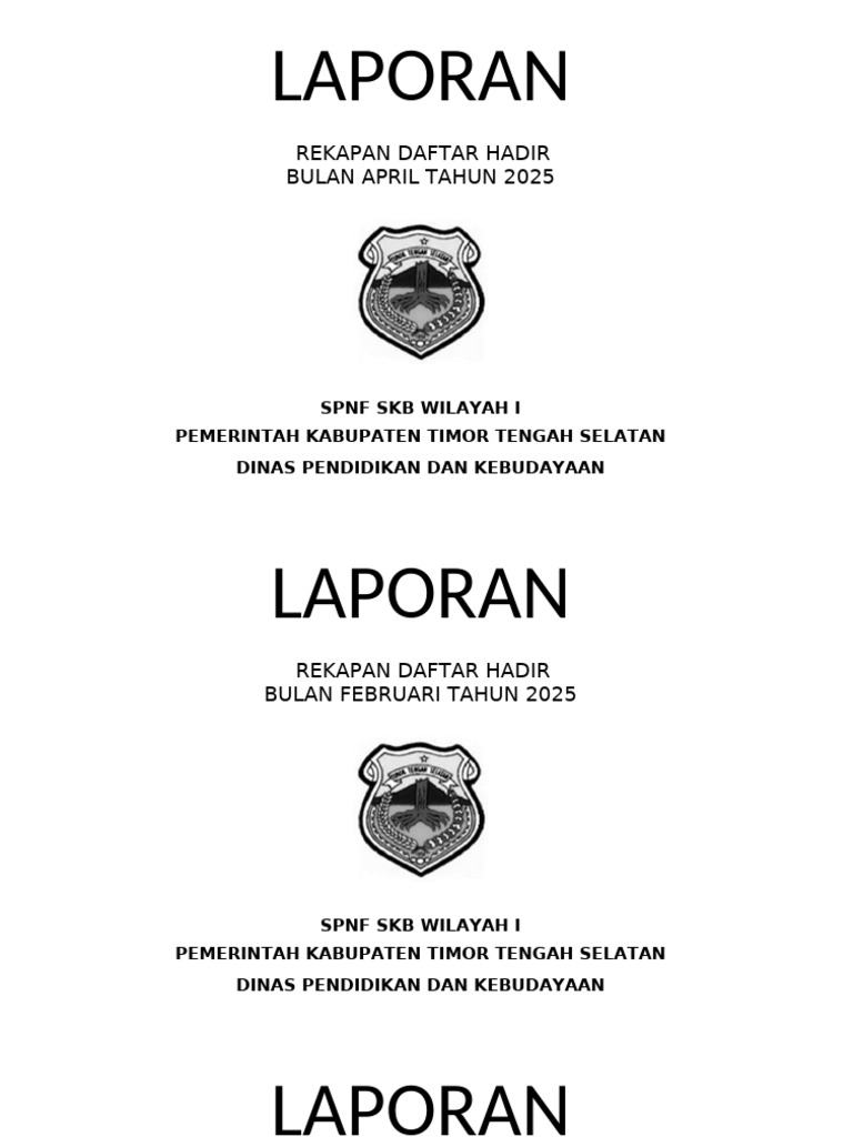 Cover Rekapan Daftar Hadir Pegawai | PDF