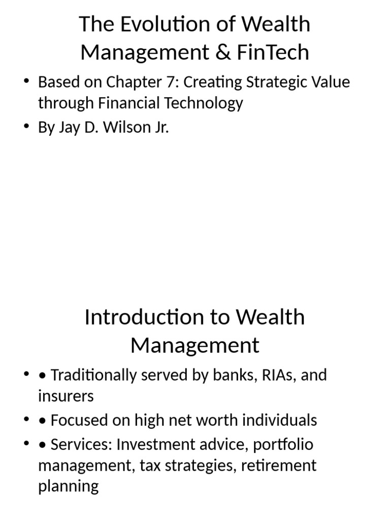 Wealth Management FinTech Chapter7 Presentation | PDF | Banks | Wealth