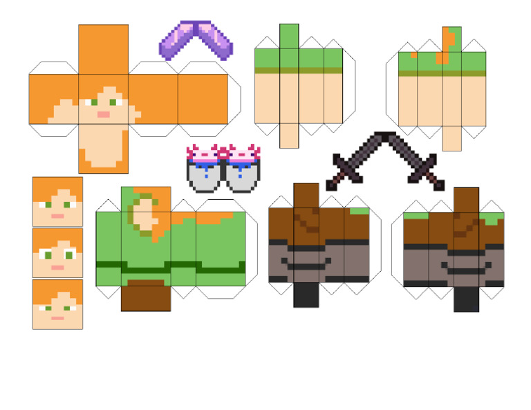 Alex Minecraft Papercraft - Free Printable Papercraft Templates | PDF