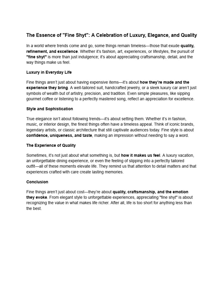 Fine Shyt | PDF