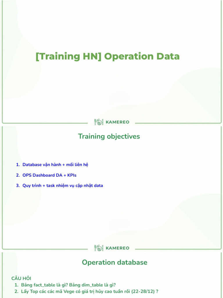 (Training HN) Operation Dashboard - KPIs - Database - Process | PDF | Data Management Software ...