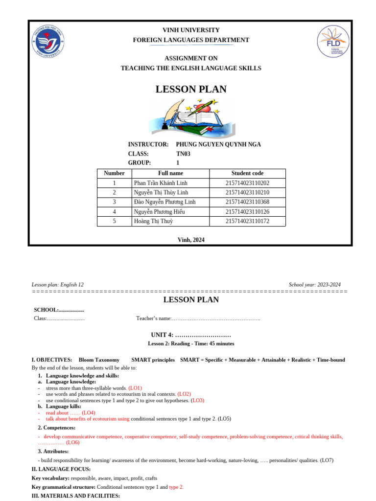 Lesson Plan Sample-Microteaching | PDF | Lesson Plan | Linguistics