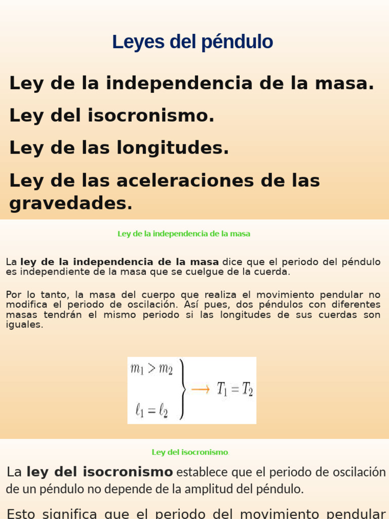 Leyes Del Péndulo | PDF | Péndulo | Masa