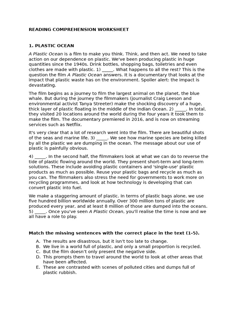 Reading Comprehension Worksheet | PDF | Asteroid | Astronomical Objects