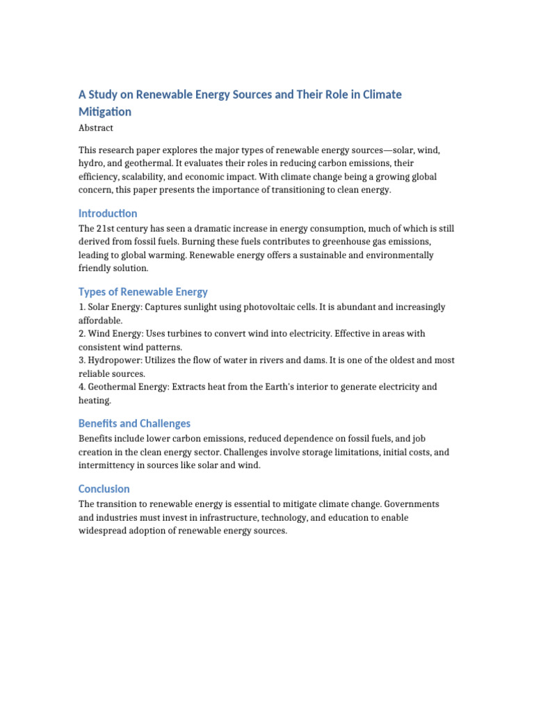 Renewable Energy Research Paper Prof Shtark Lecture | PDF