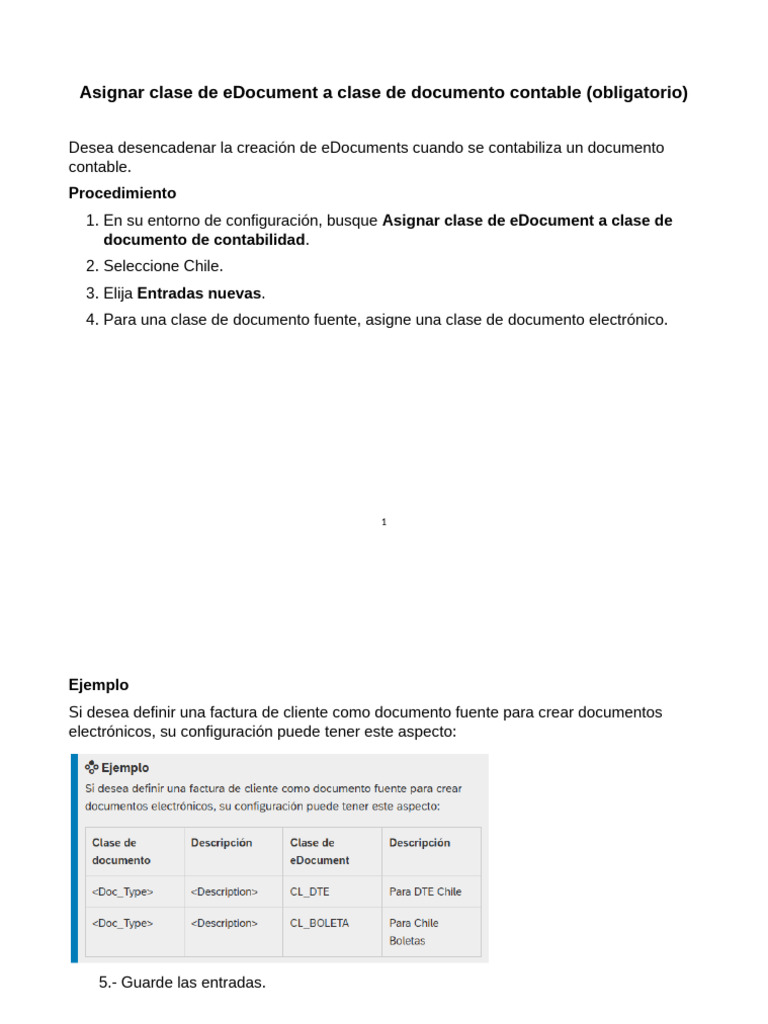 Asignar Clase de Edocument A Clase de Documento Contable (Obligatorio ...