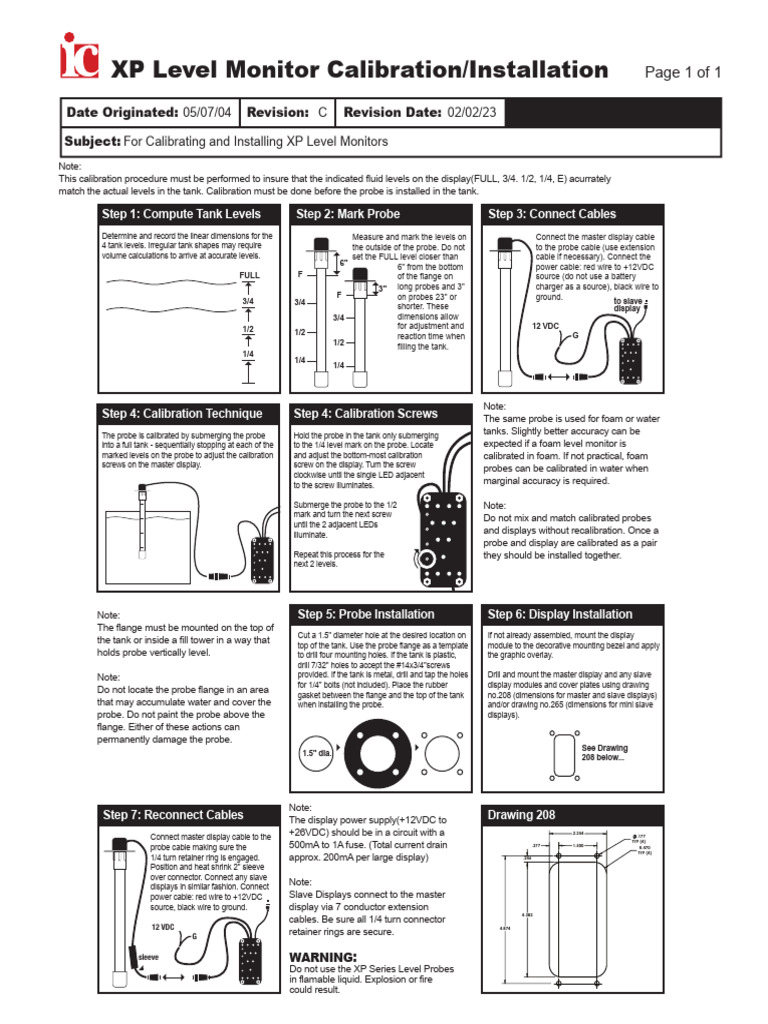 XP Series Calibration and Installation Instructions | PDF | Calibration ...