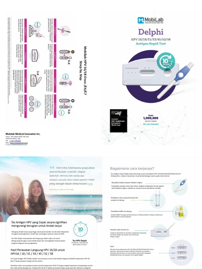 Brochure HPV 16 - 18 + Lavage Sampler Self Sampling (ID) | PDF