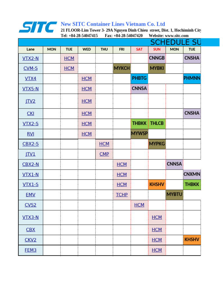 SITC-SHIPPING-SCHEDULE-MAY-2024-0508 LỊCH TÀU | PDF