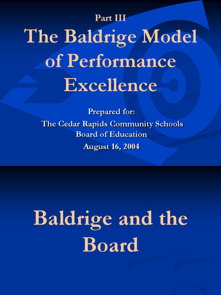 The Baldrige Model of Performance Excellence | PDF | Goal | Strategic ...