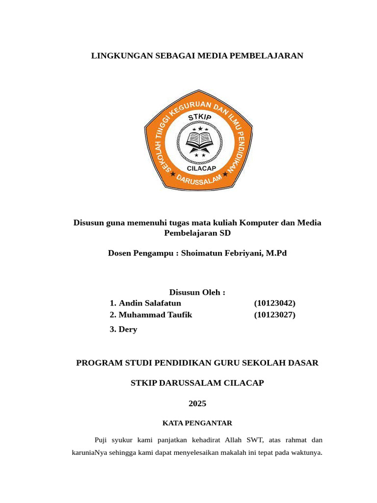 Makalah Lingkungan Sebagai Media Pembelajaran | PDF