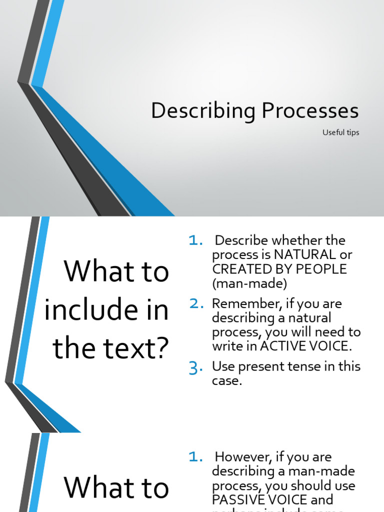 Describing Processes - Important Tips | PDF
