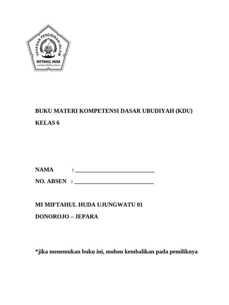 Kdu Kelas 6 | PDF