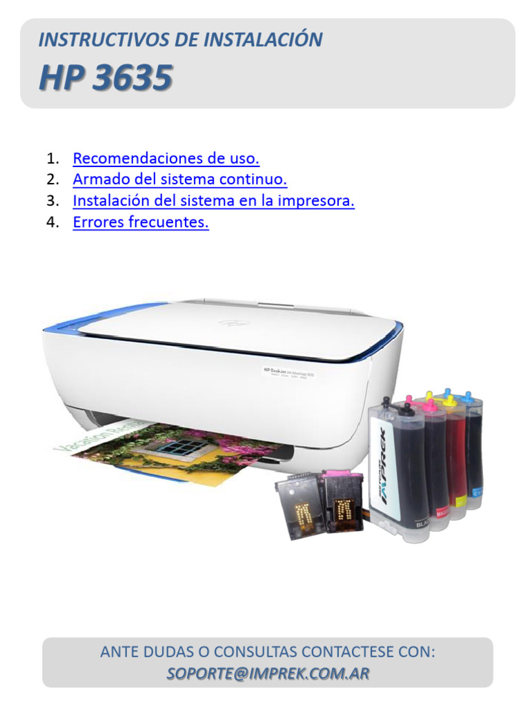 Instalación Impresora HP 3635 | PDF | Impresora (Computación)