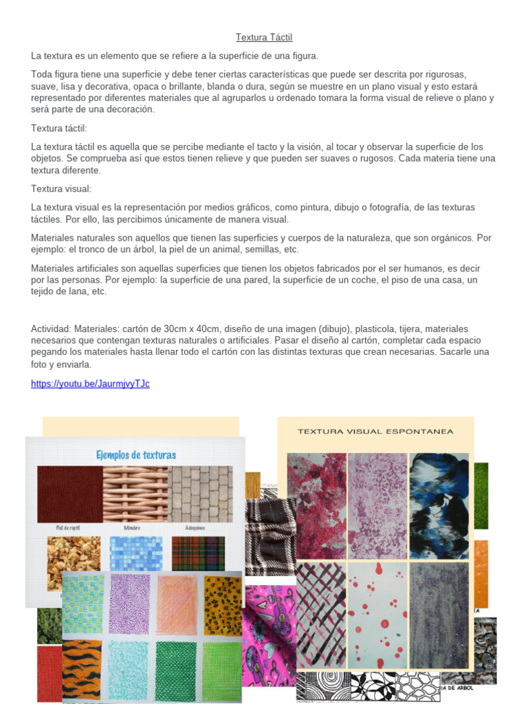 Actividad N°14 - Textura Táctil | PDF