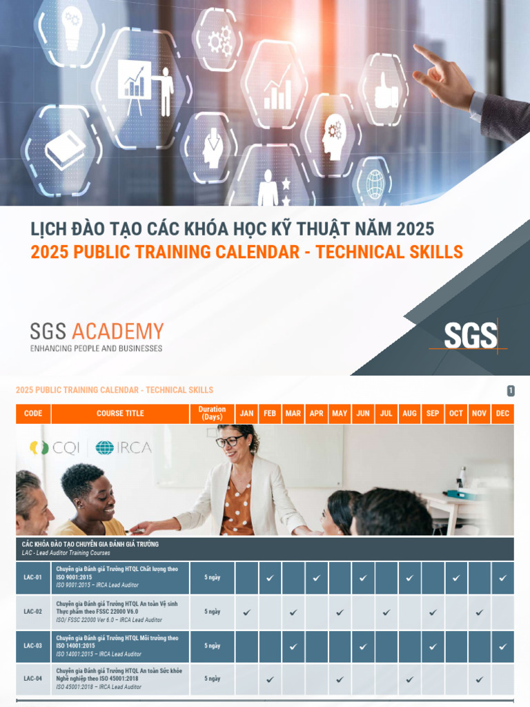 2025 Public Training Calendar - Technical Skills | PDF