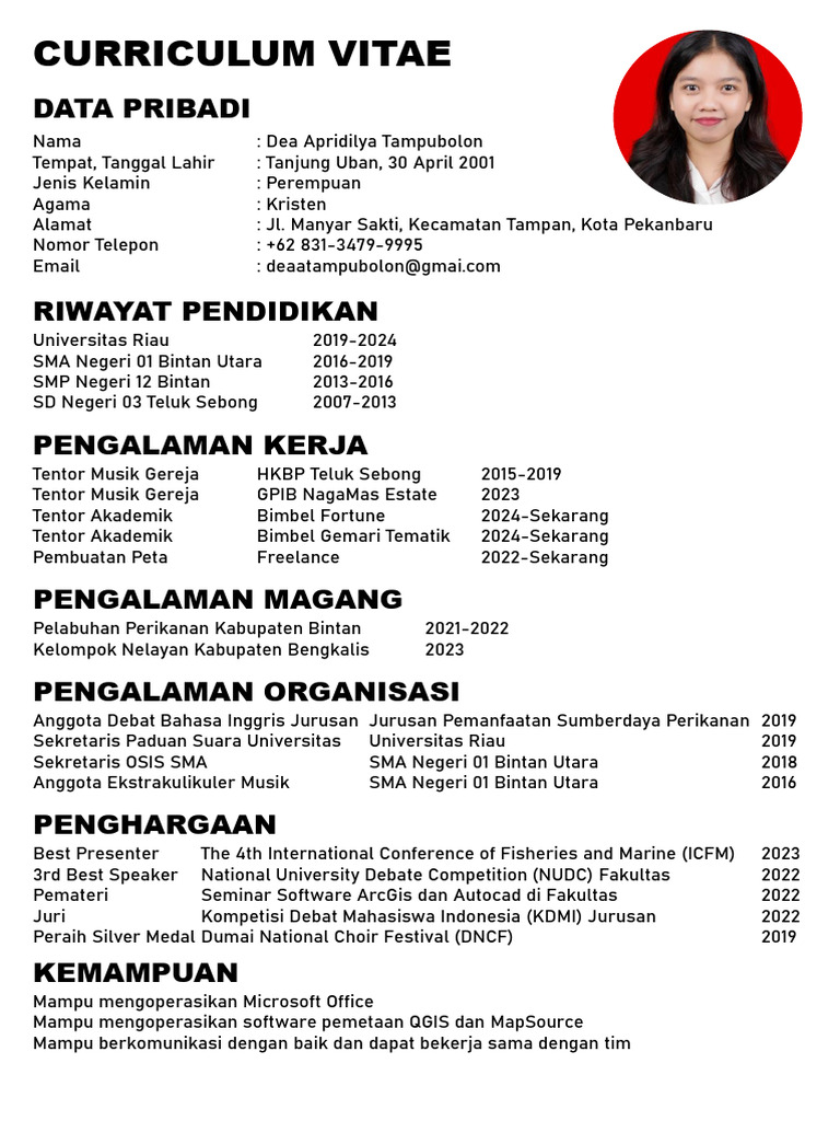 Curriculum Vitae: Data Pribadi | PDF