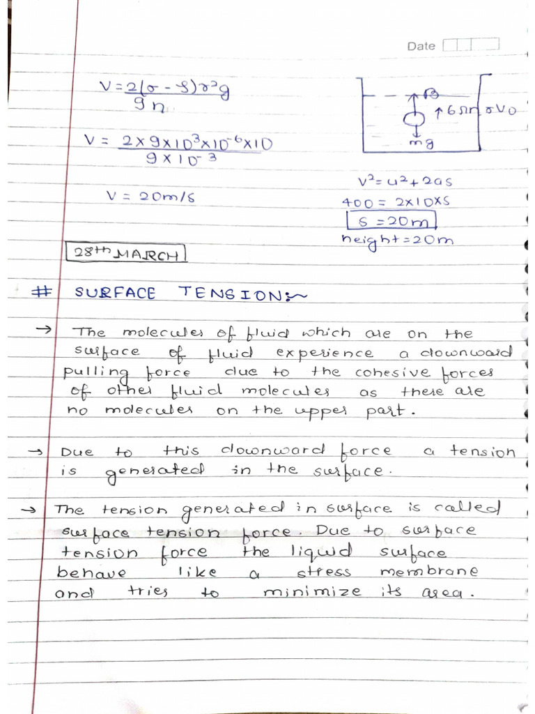 Surface Tension | PDF