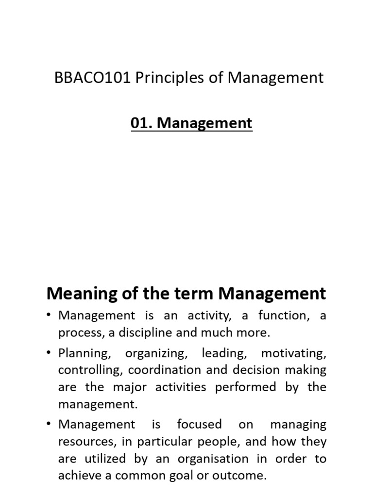 Module 01. Management | PDF | Science | Business