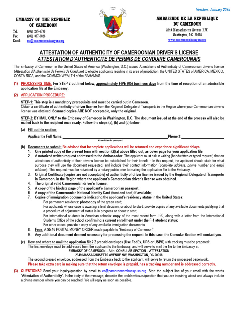Cameroonian Driver's License Authenticity Guide | PDF | Driver's ...
