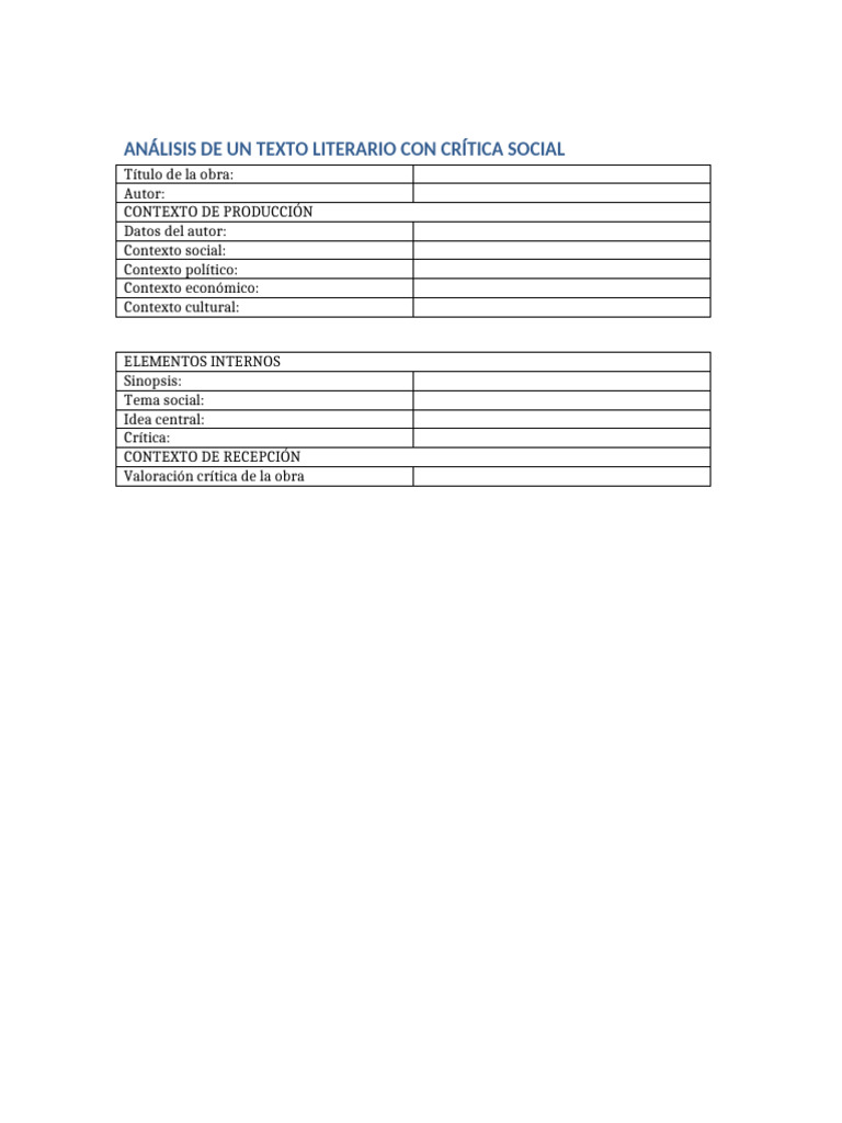 Analisis Texto Literario | PDF