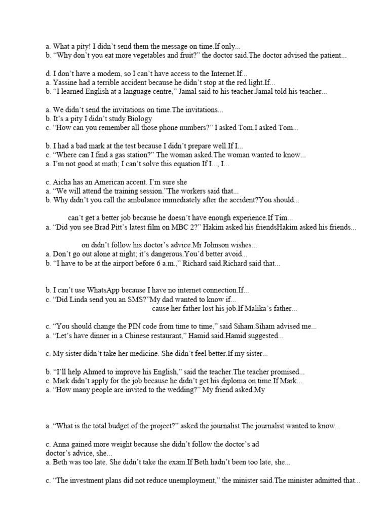 Sentence Rewriting Exercises | PDF