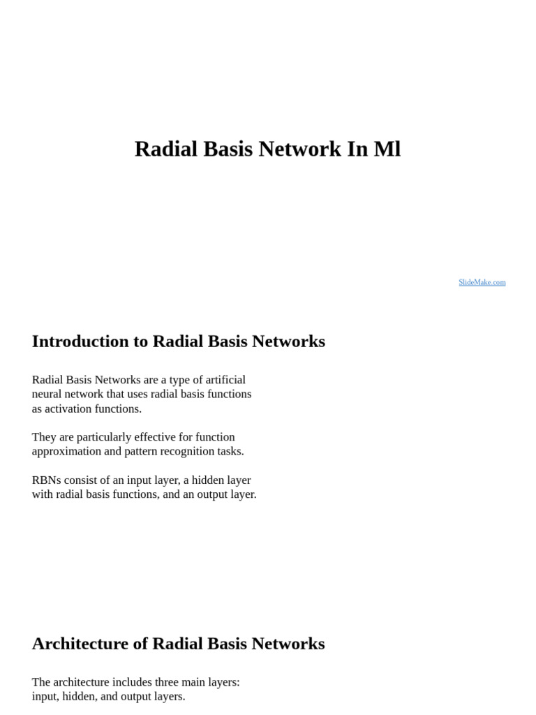 Radial Basis Network in ML | PDF | Statistical Classification | Computational Science