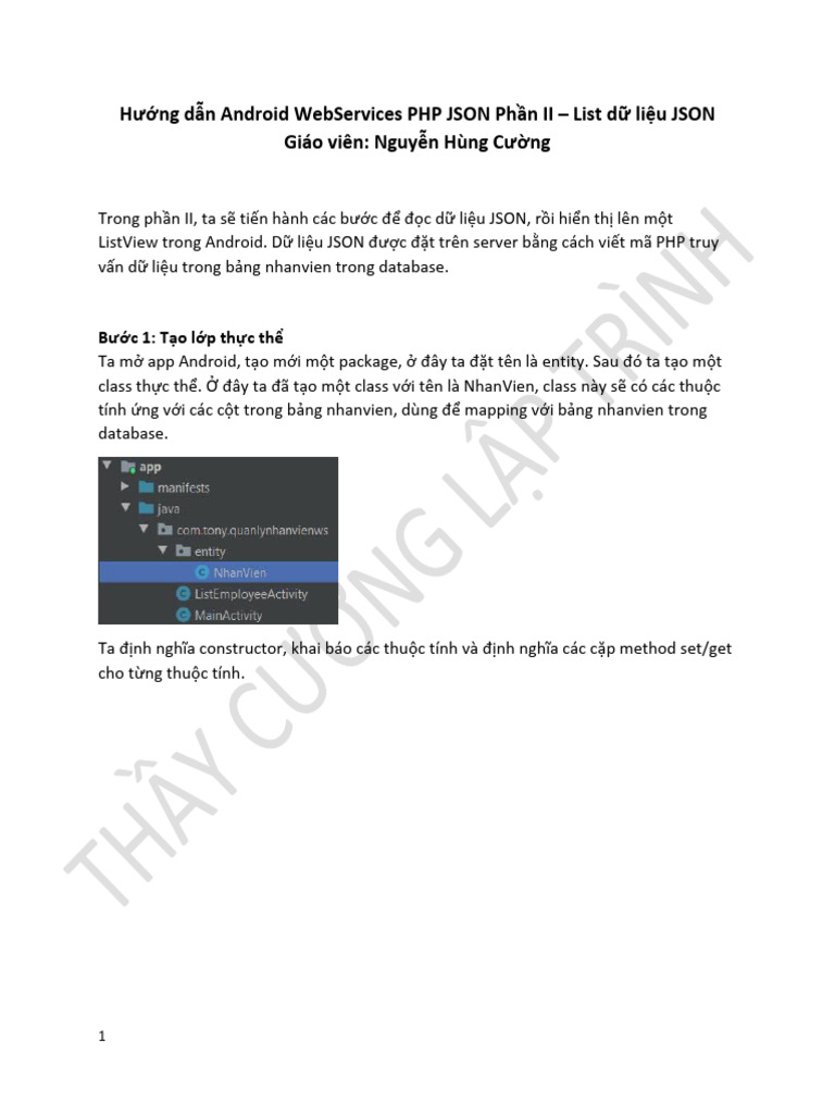 Huong Dan Android WebServices PHP JSON Phan II - List Du Lieu JSON | PDF