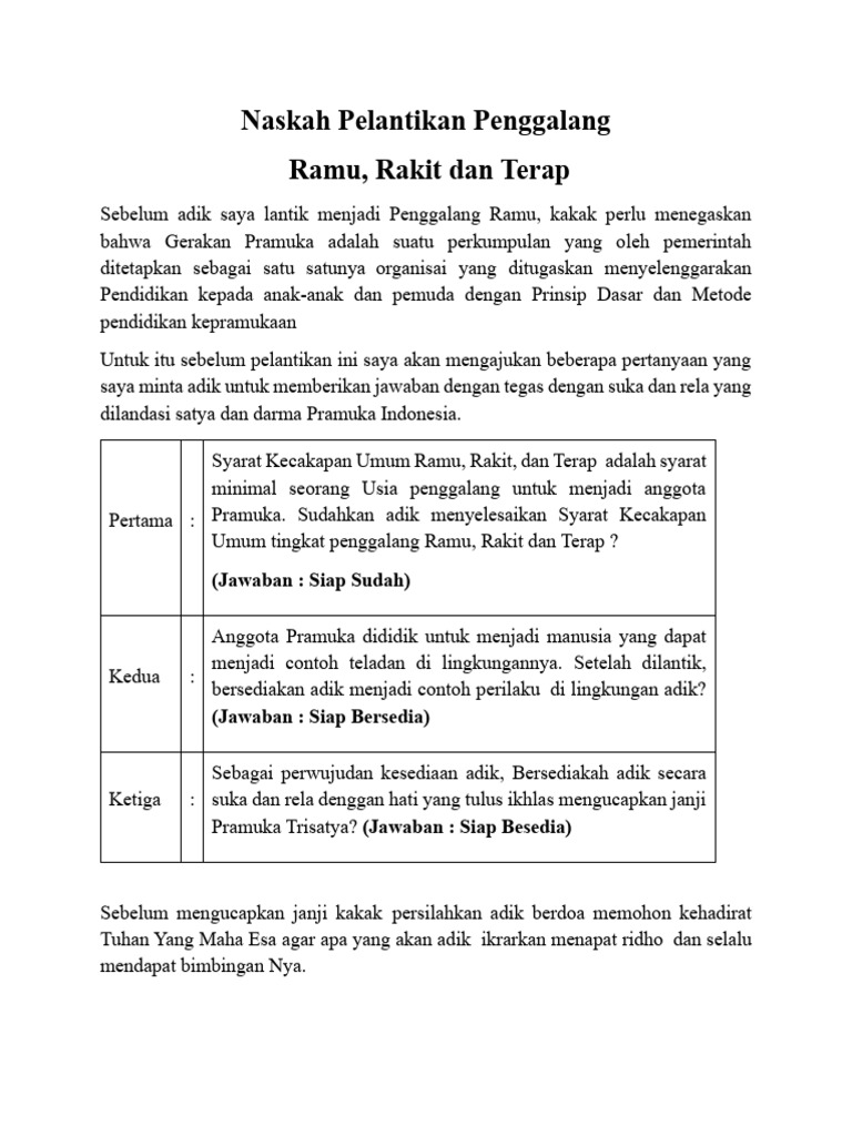 Naskah Pelantikan | PDF