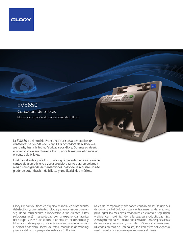 Ficha Técnica Glory EV8650 | PDF | Dinero