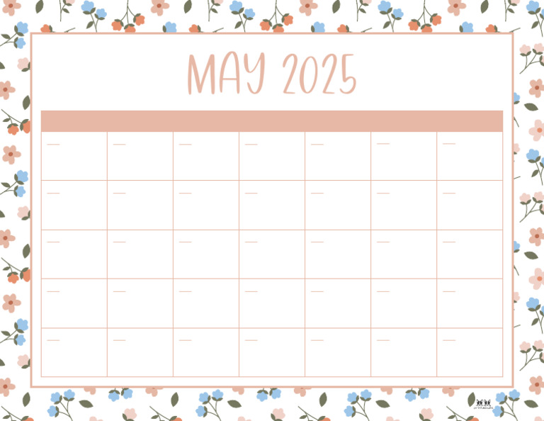 Printable May 2025 Calendar Style 73 | PDF