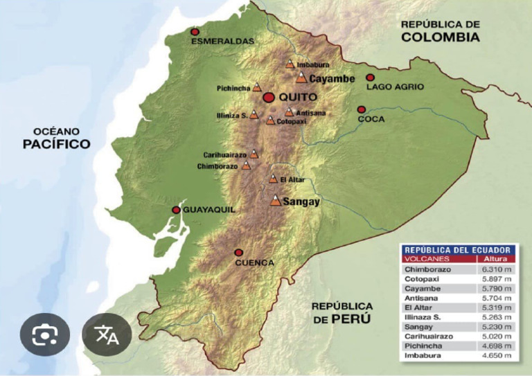 Mapa Volcanes Ecuador | PDF